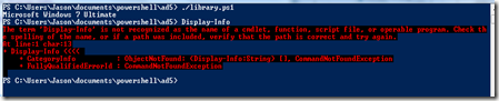 Dot sourcing a PowerShell script.